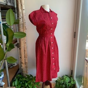 Laura Ashley | Dresses | Vintage Laura Ashley Cotton Red Dress Us 8 Uk ...